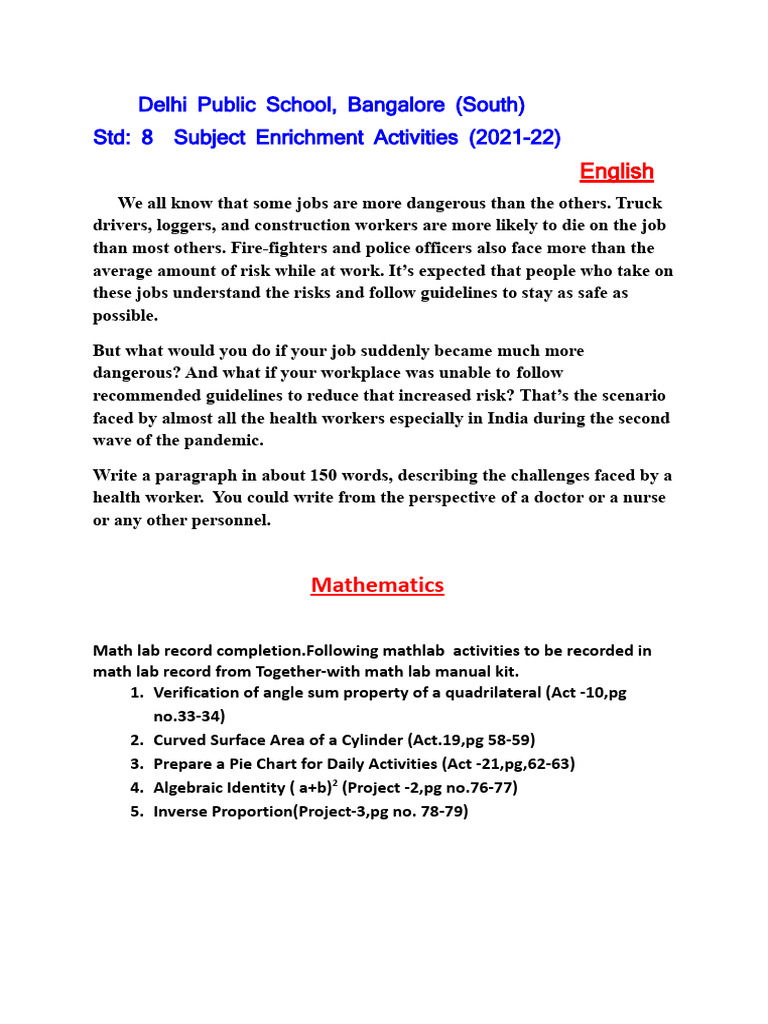 Grade 8 - Subject Enrichment Activities | PDF | Agriculture | Fertilizer