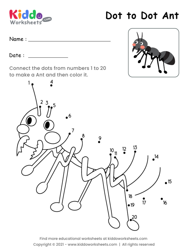 Dot To Dot Ant Worksheet | PDF