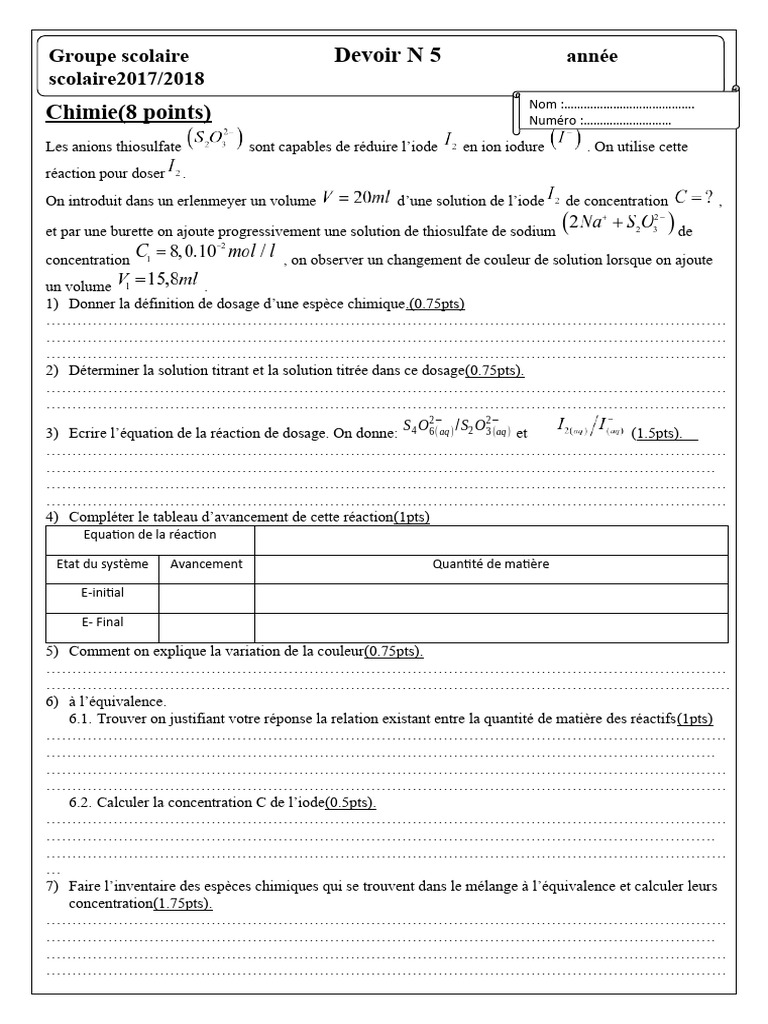 Devoirs 5 - Sanabile | PDF