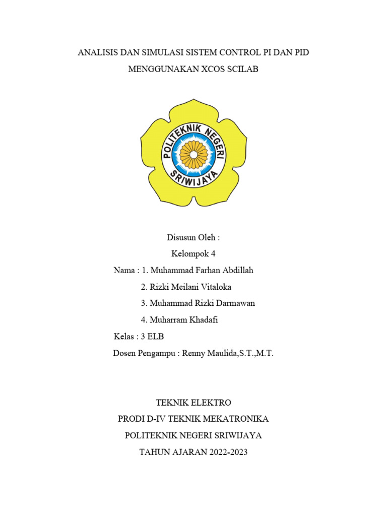 Analisis Kontrol PID dengan Xcos Scilab | PDF