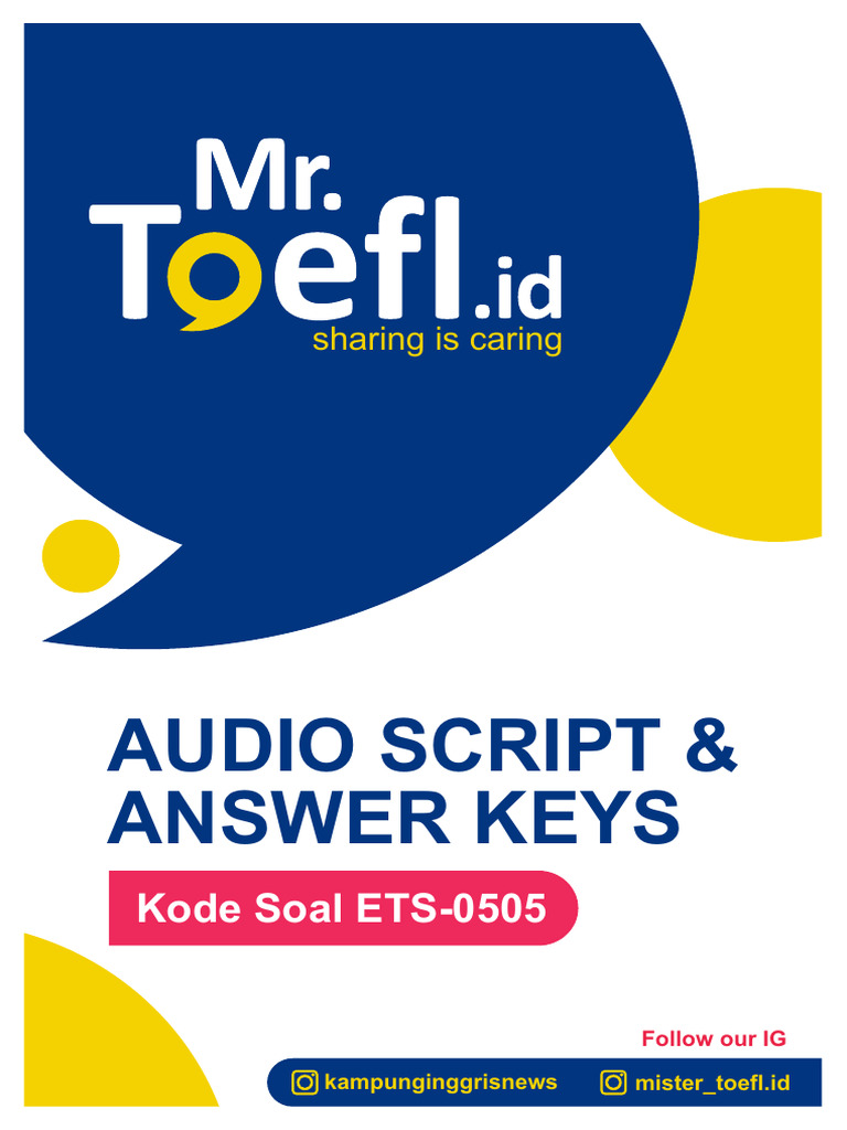 Audio Script - Answer Keys 1 | PDF