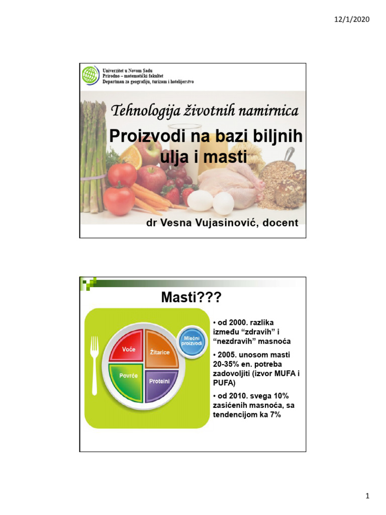 Tehnologija Zivotnih Namirnica Predavanje 7 Ulje Zitarice Testenine ...