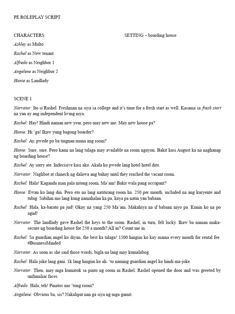 Pe Roleplay Script | PDF Pe Roleplay Script | PDF