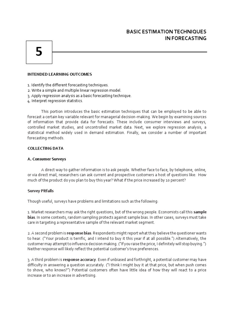Basic Estimation Techniques Pdf