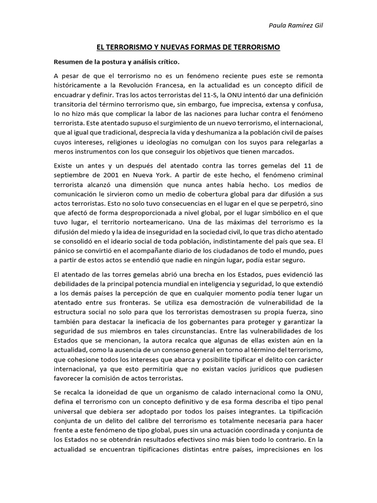 El Terrorismo y Nuevas Formas de Terrorismo | Descargar gratis PDF | Ataques del 11 de ...