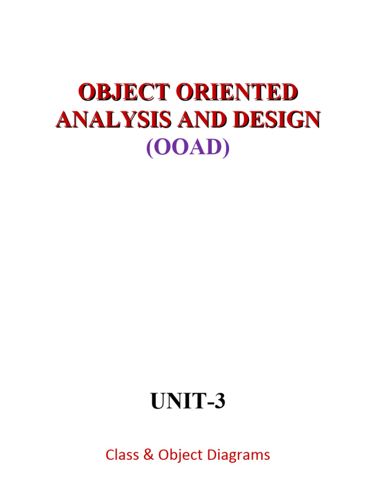 Ooad Unit 3 | PDF