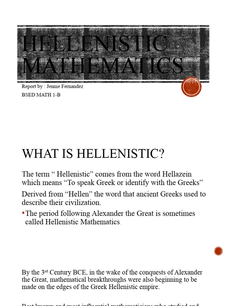 Hellenistic Mathematics | PDF