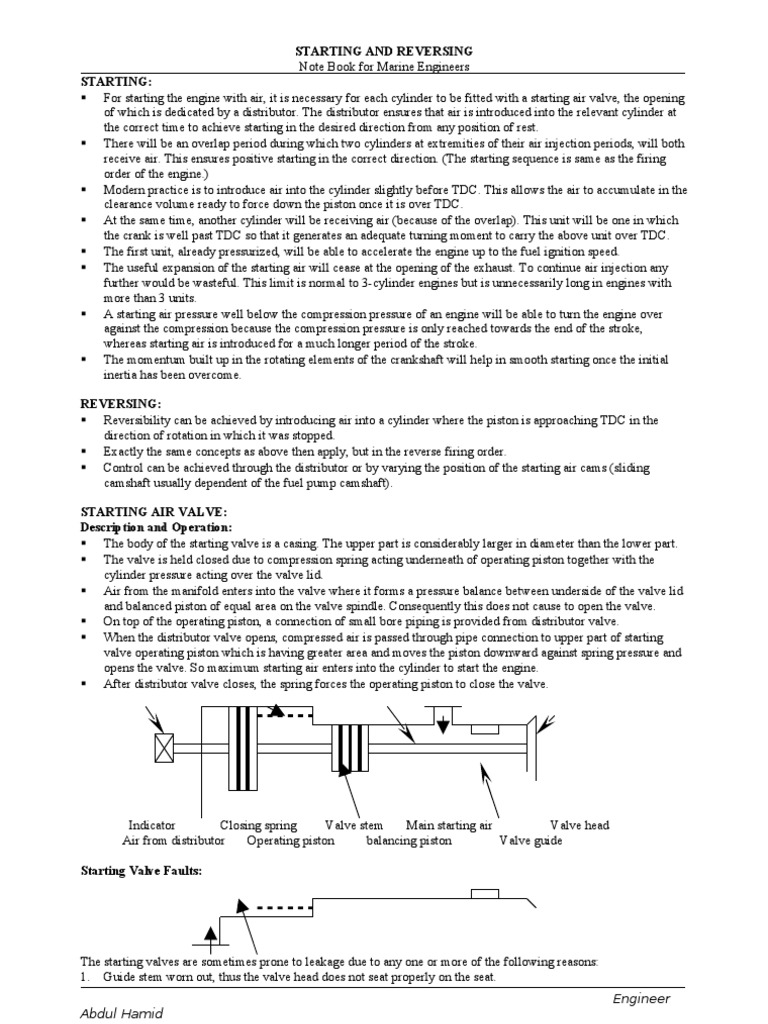 10 - Starting and Reversing | PDF | Internal Combustion Engine | Valve