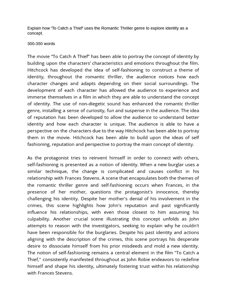 Identity in 'To Catch a Thief' | PDF