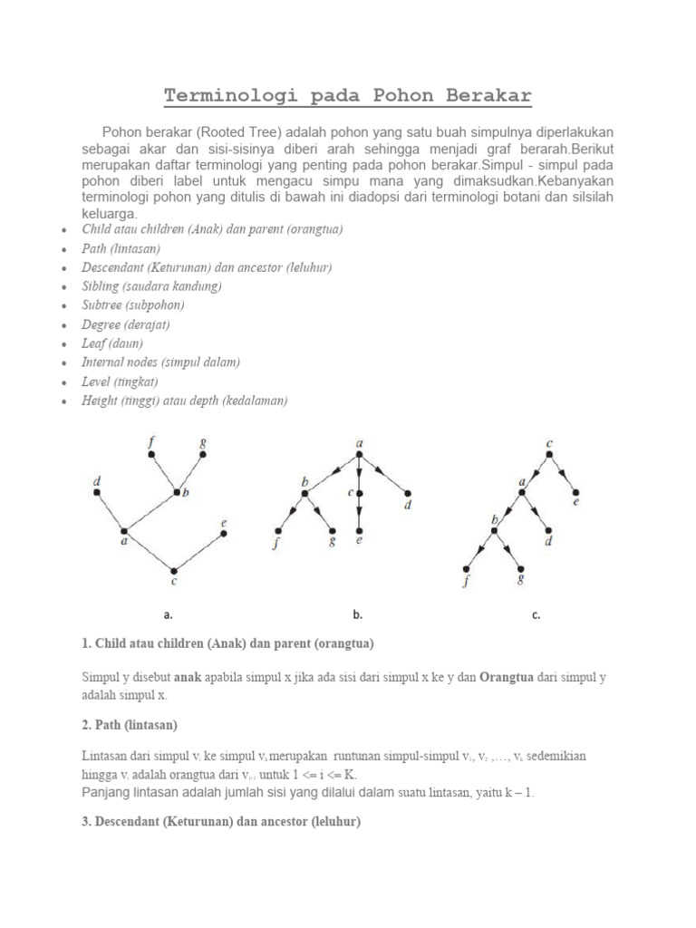 Terminologi Pohon Berakar | PDF