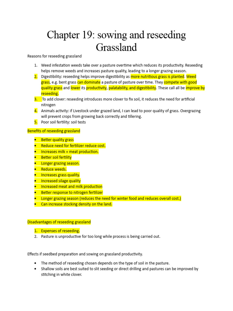 Chapter 19 Sowing and Reseeding | PDF | Sowing | Botany