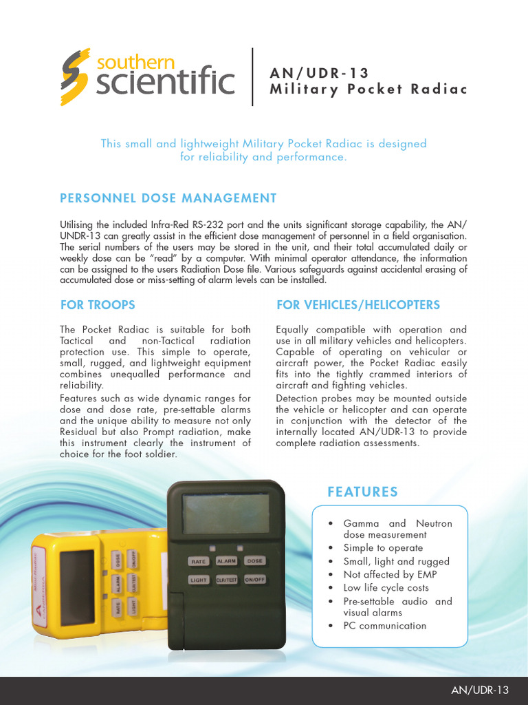 AN/UDR-13 Military Pocket Radiac | PDF