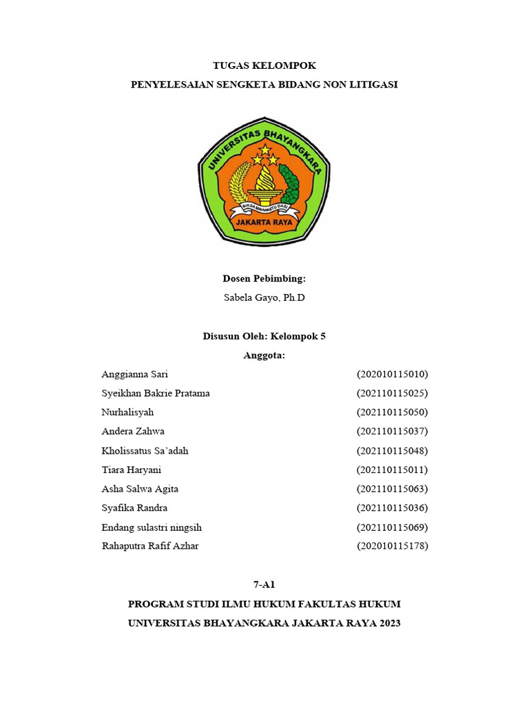 Tugas Kelompok 5 (7A1) WORD | PDF