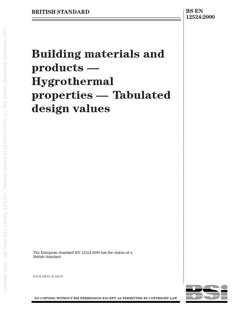 BS en 12524-2000 | Download Free PDF | Thermal Conductivity | Building ...