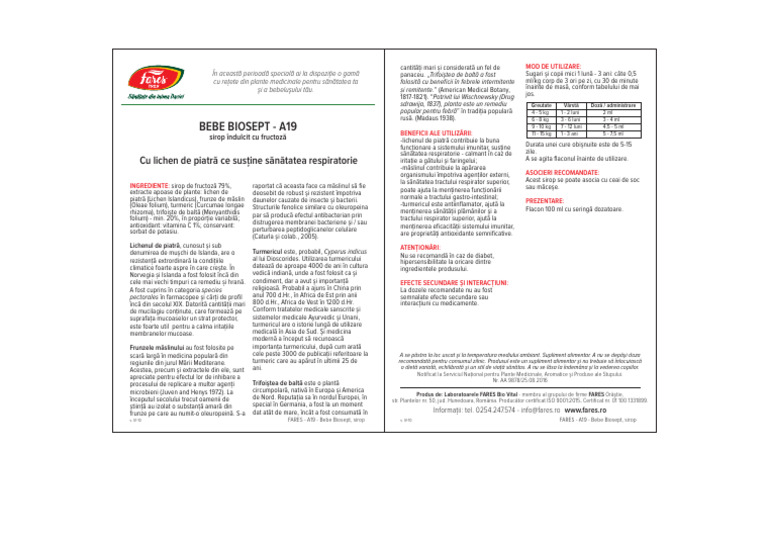 Prospect Sirop Bebe Biosept A19 | PDF
