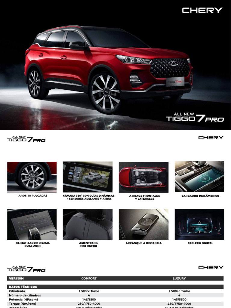 Tiggo 7 PRO Especificaciones | PDF