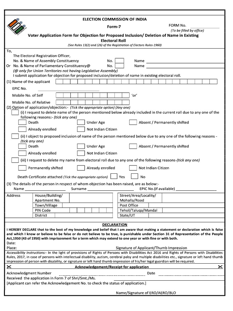 Form 7 Voter | PDF