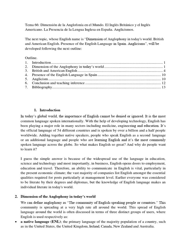 Tema 66.anglophony | PDF | English Language | Vowel