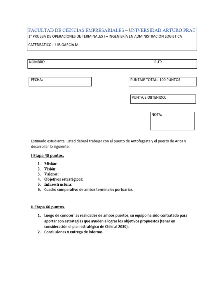 1 Prueba Operación de Terminales 2 | PDF