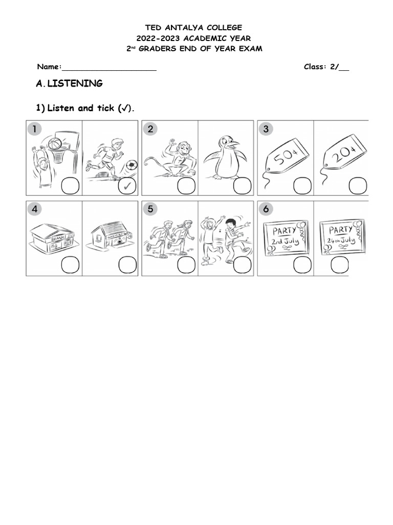 2nd Grade Exam | PDF