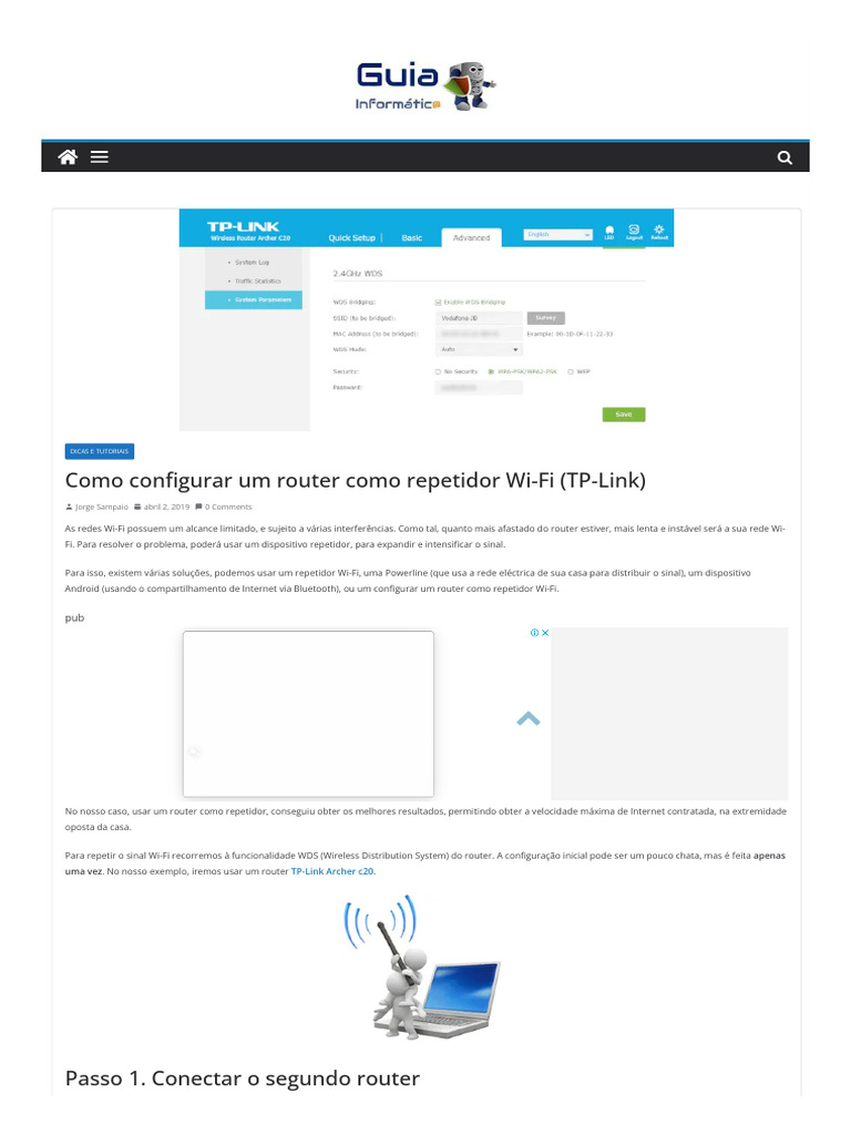 Como Configurar Um Router Como Repetidor Wi-Fi (TP-Link) | PDF | Wi-Fi | Rede de computadores