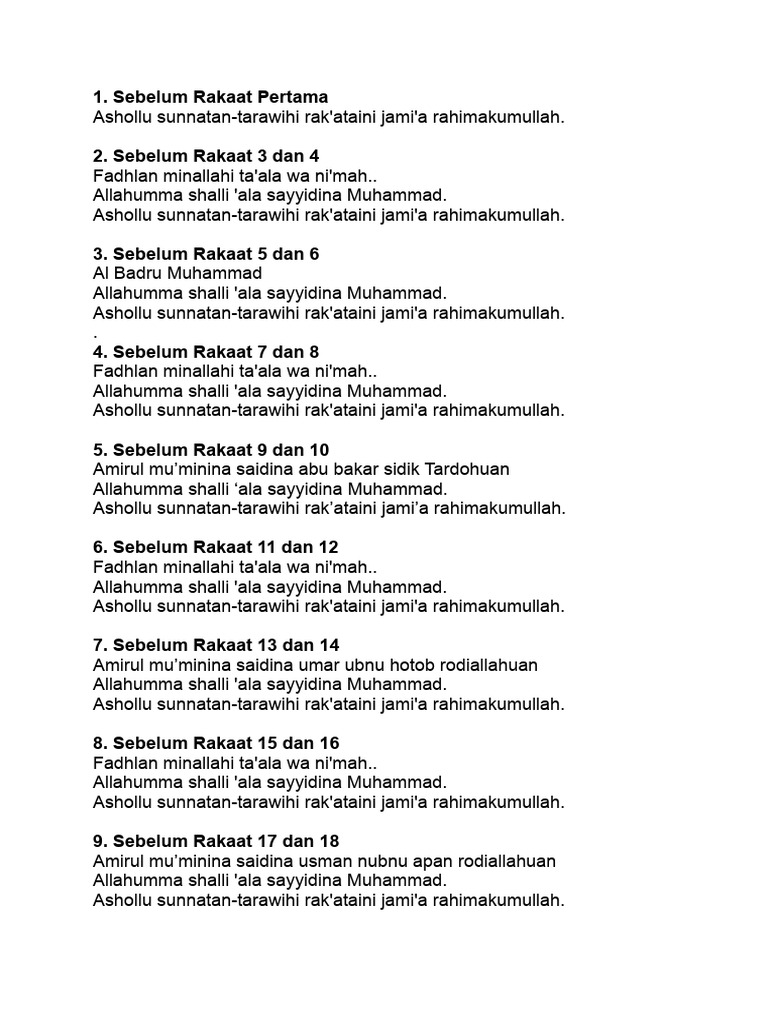 Panduan Sholat Tarawih dan Witir | PDF | Religion & Spirituality
