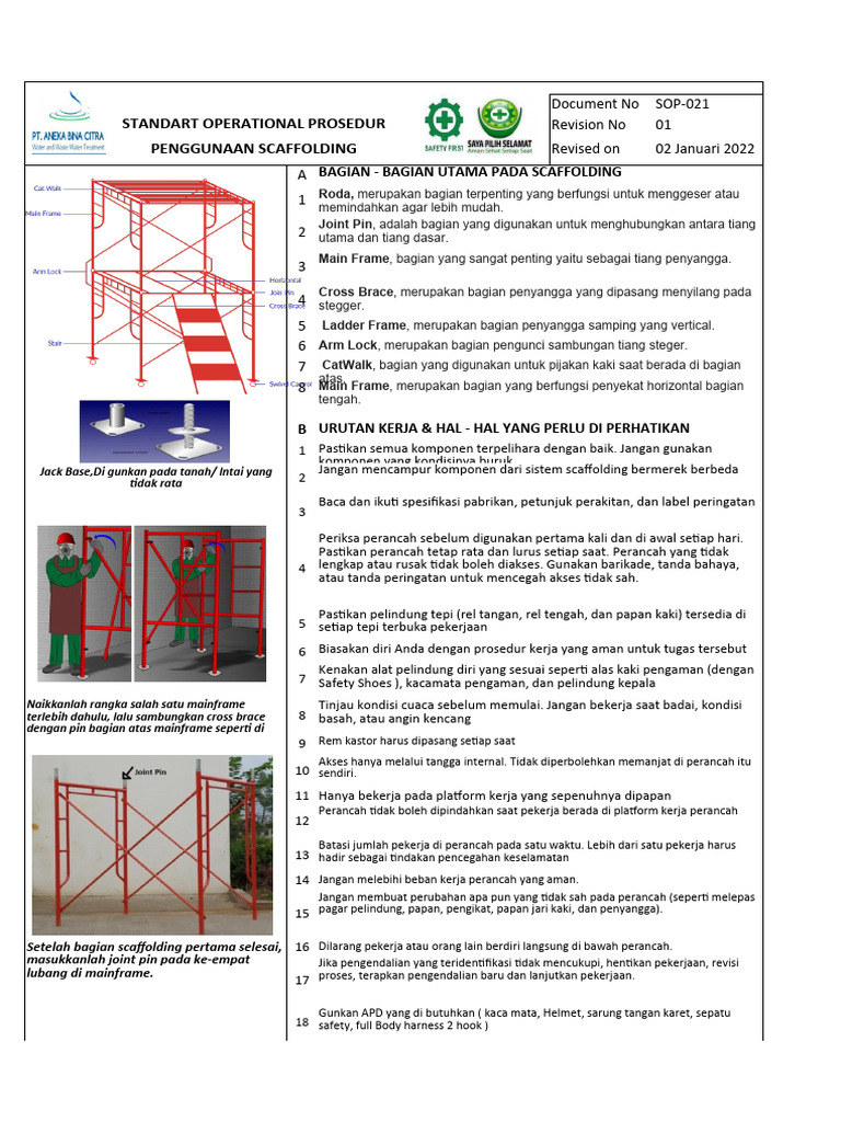 SOP Penggunaan Scaffolding Aman | PDF