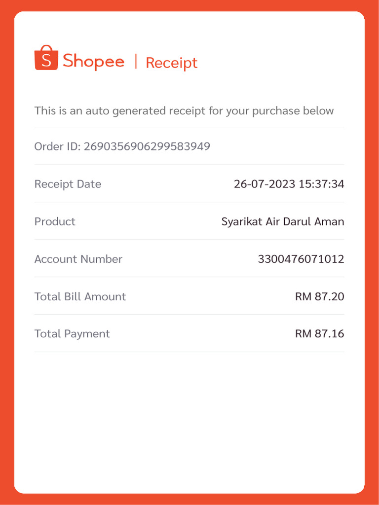 Receipt: This Is An Auto Generated Receipt For Your Purchase Below | PDF