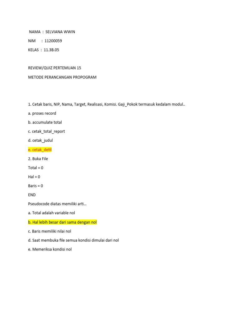 Tugas Metode Perancangan Program | PDF