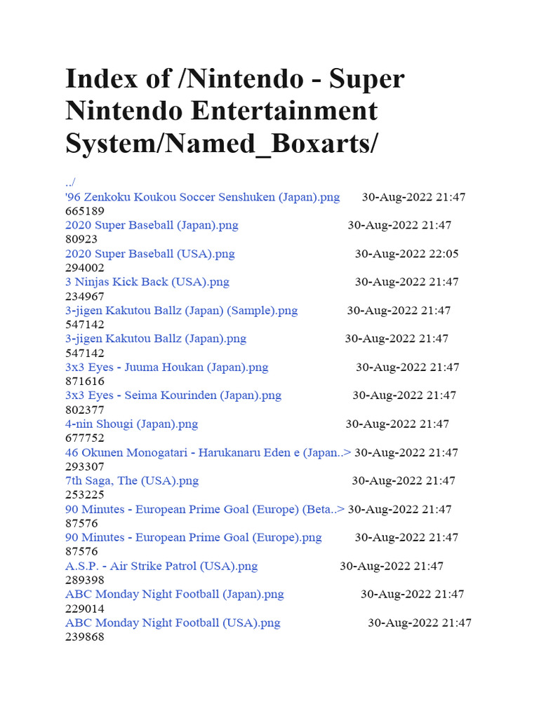 SNES Named Boxarts Collection | PDF