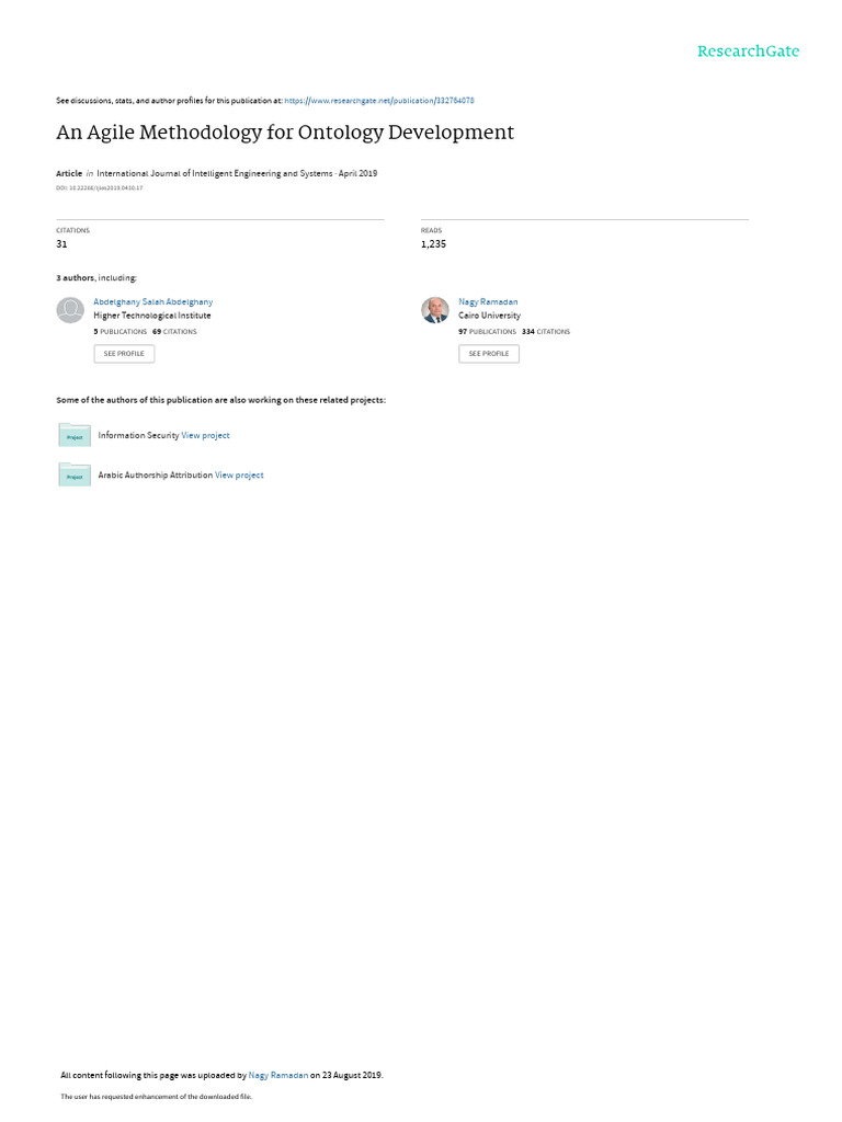 An Agile Methodology For Ontology Development - Abdelghany | Download Free PDF | Software ...