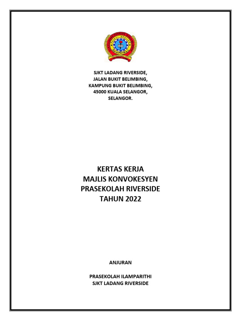 Kertas Kerja Konvo Prasekolah 2021 | PDF