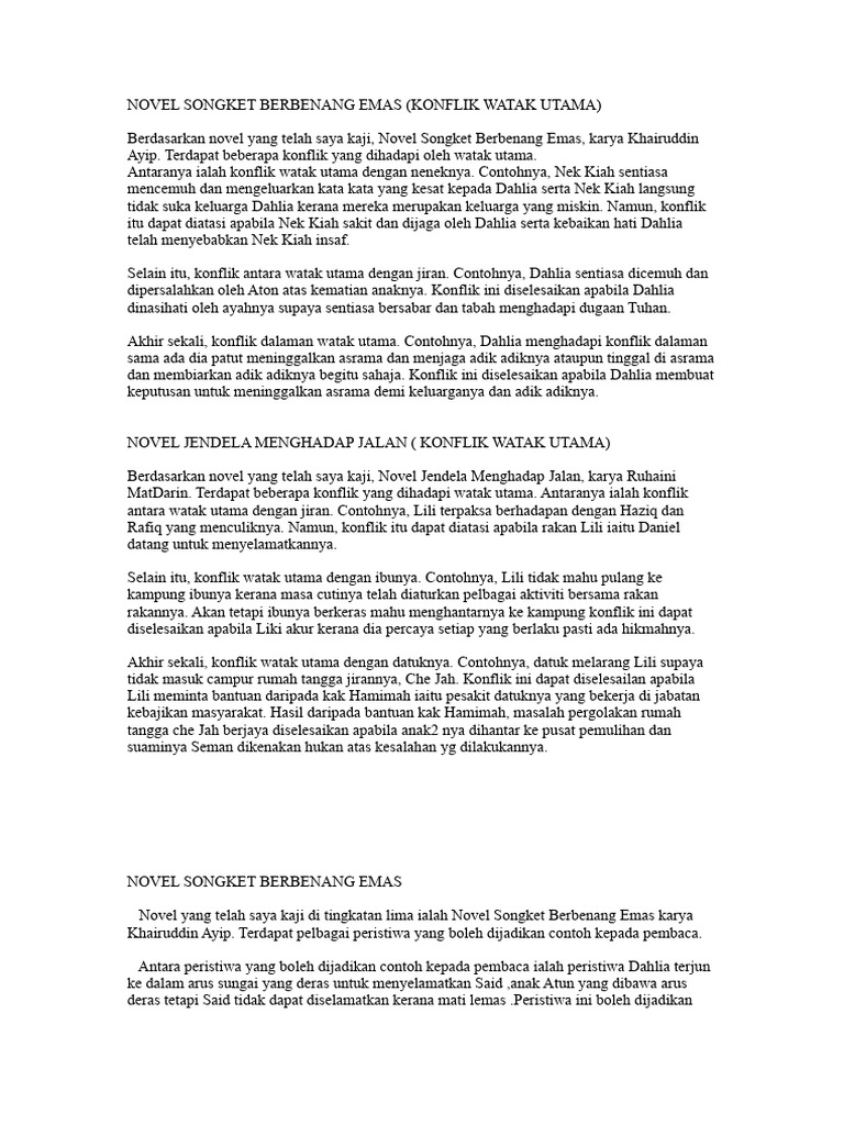 Novel Songket Berbenang Emas | PDF