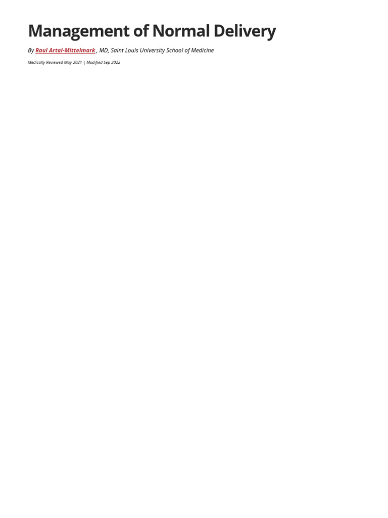 Normal Delivery | PDF | Childbirth | Anesthesia