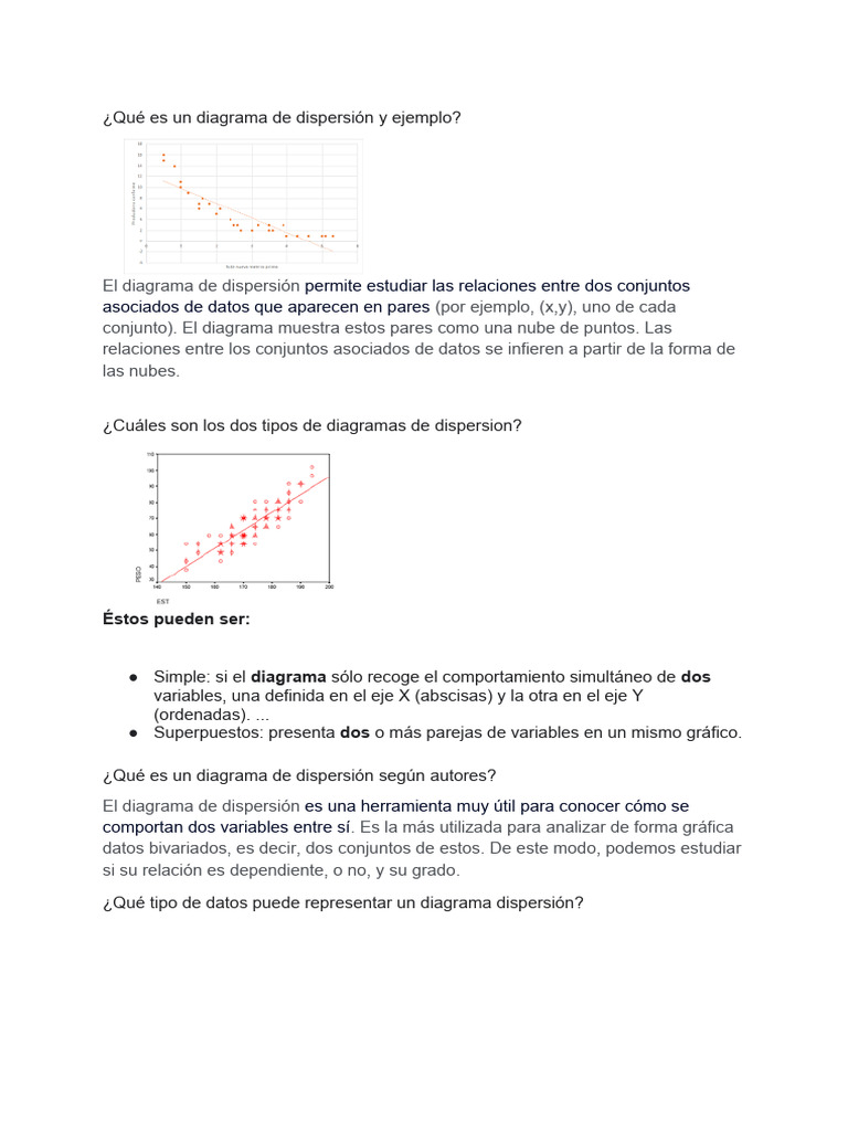 ¿Qué Es Un Diagrama de Dispersión y Ejemplo | PDF