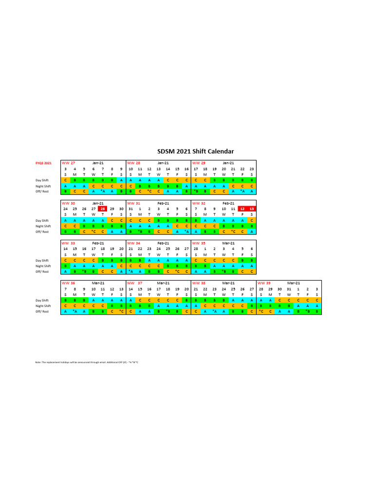 2019 - 3 Crew Shift Calendar PDF | PDF