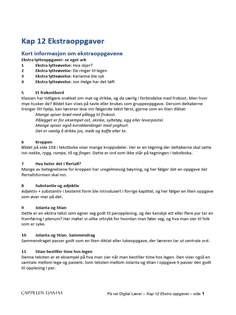 Kap 12 Ekstraoppgaver PDF - 1 | PDF