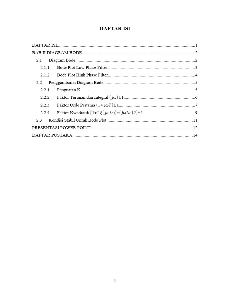 Makalah Diagram Bode | PDF