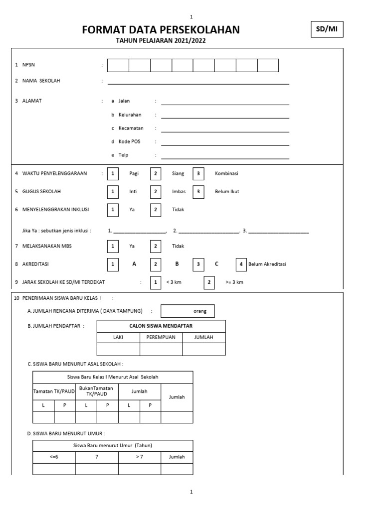 Format Li Sdmi 2021 | PDF