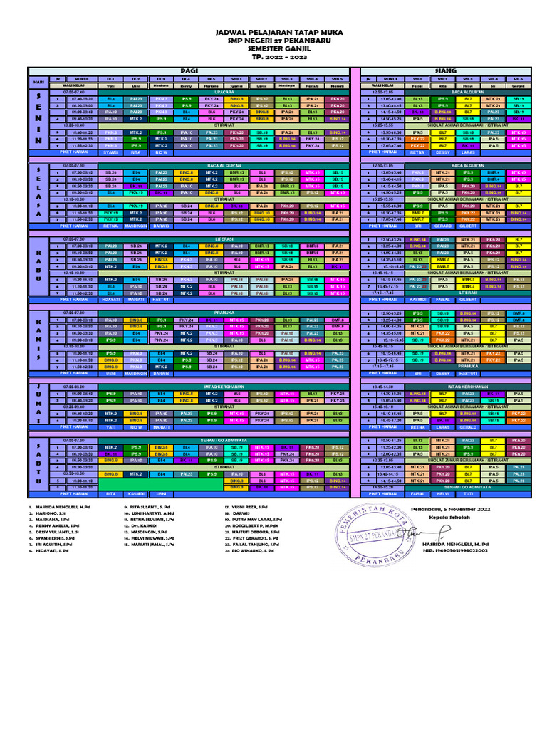 Jadwal Semester Ganjil 2022-2023 - Mulai 7 November 2022 | PDF