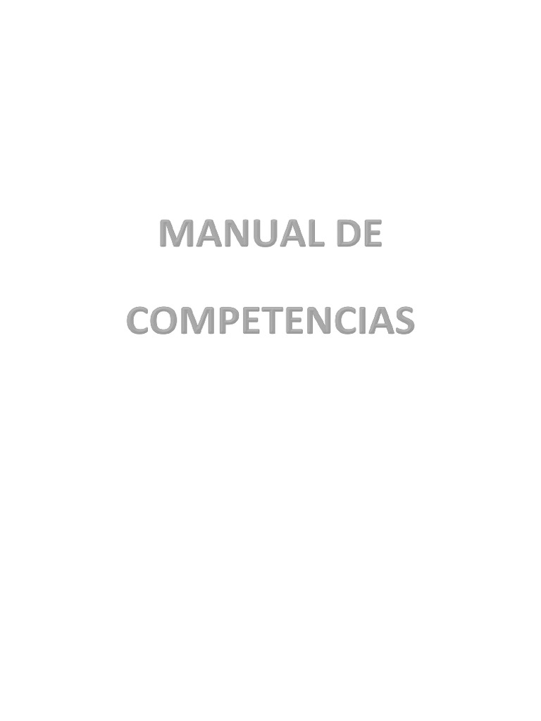 Manual de Competencias | PDF | Planificación | Toma de decisiones