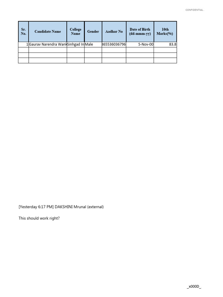 Candidate Tracker Sheet | PDF