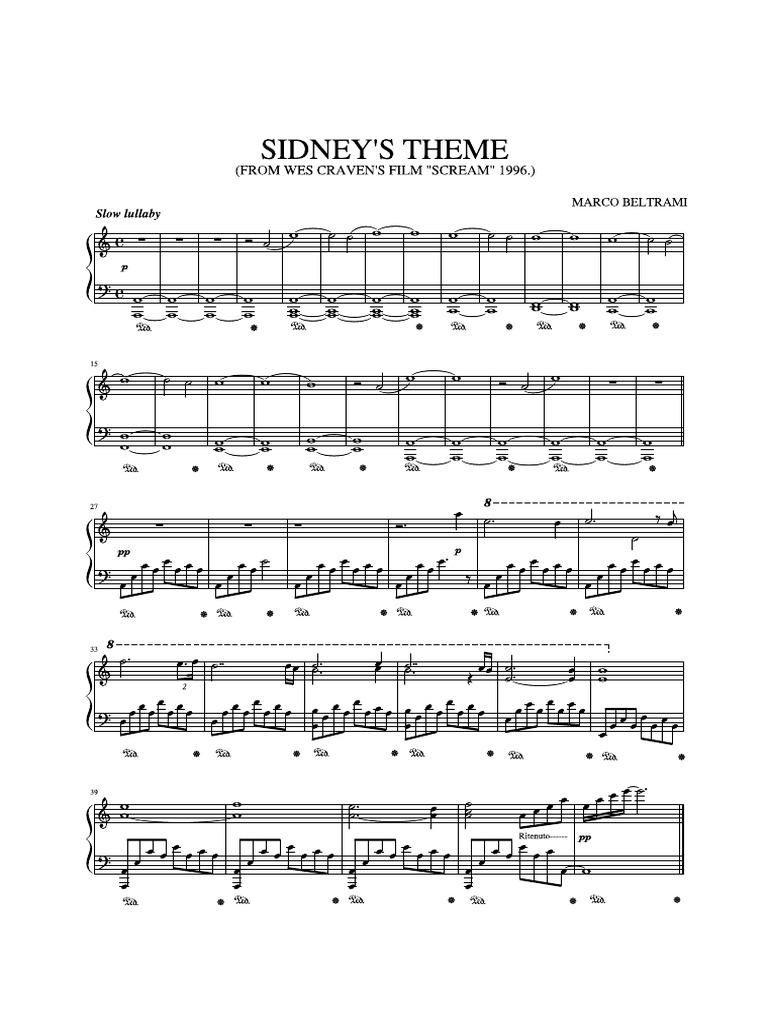SIDNEY's THEME (From The Movie Scream) | PDF