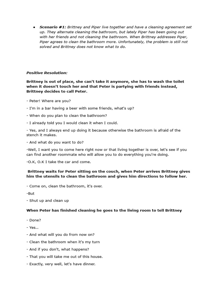 Conflict Resolution Scenario #66225 | PDF