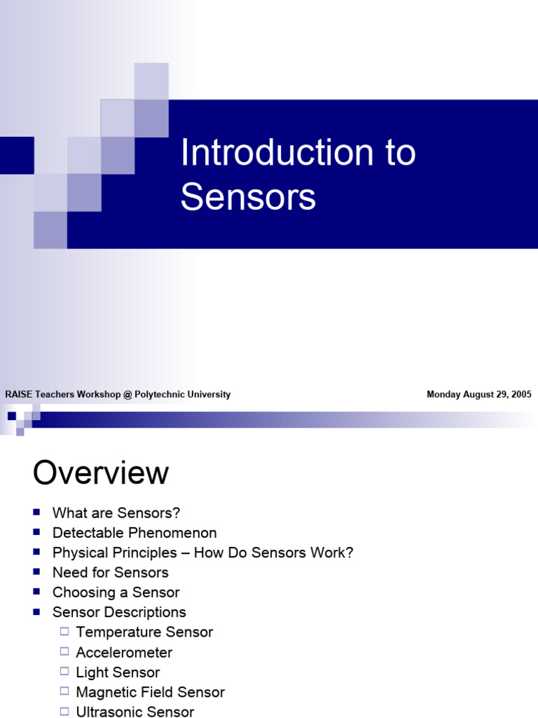 Introduction to Sensors Overview | PDF | Sensor | Infrared