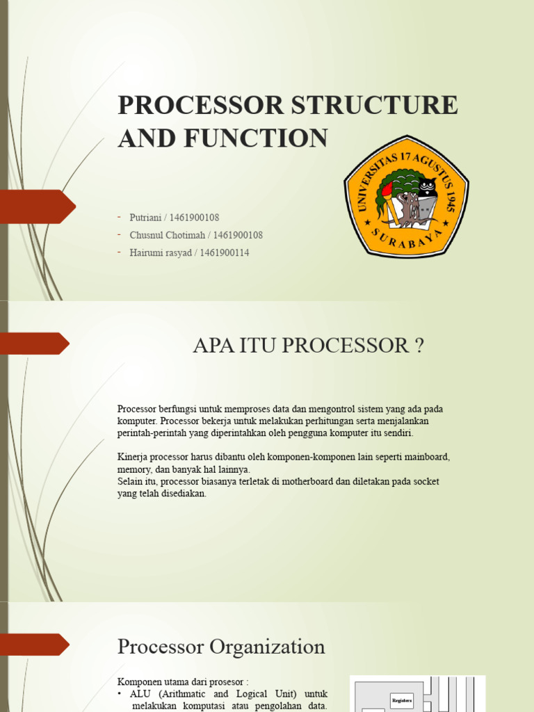 Processor Structure and Function | PDF