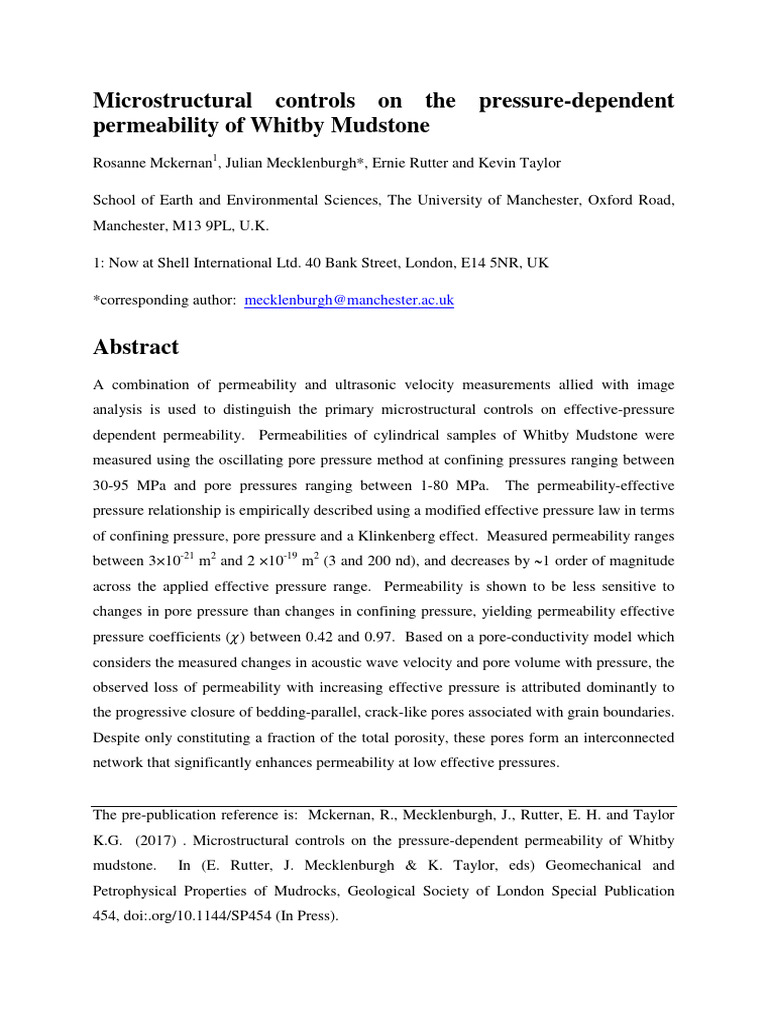 Whitby Perm Paper Final | Download Free PDF | Permeability (Earth Sciences) | Porosity