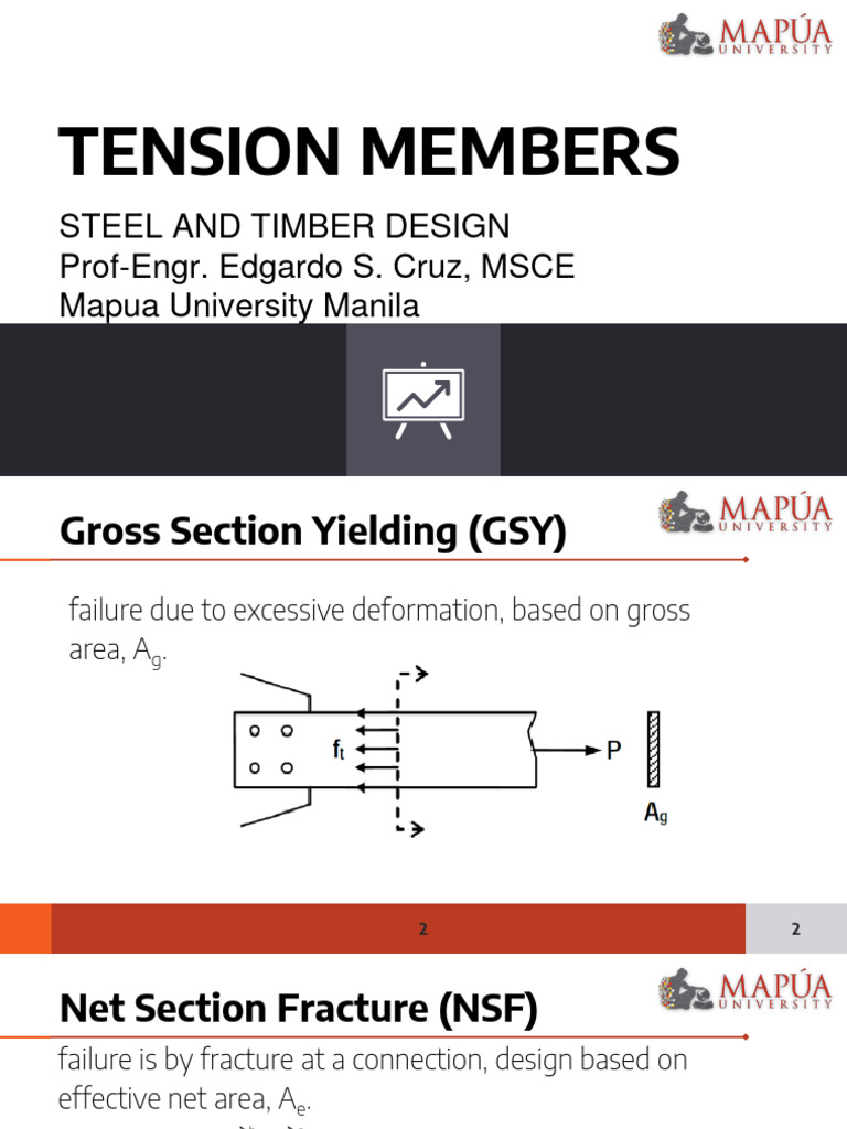 Gross Section Yielding in Steel Tension Members | PDF | Ultimate ...
