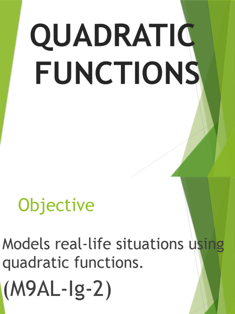 G9 Math Q1 - Week 6 - Quadratic Functions and Its Graph | PDF | Quadratic Equation | Mathematics