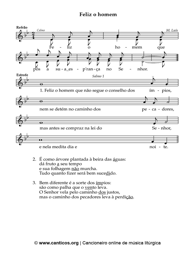 Feliz o Homem Que Pos A Sua Esperanca Mluis | PDF | Livros do primeiro milênio a.C. | Livros do ...